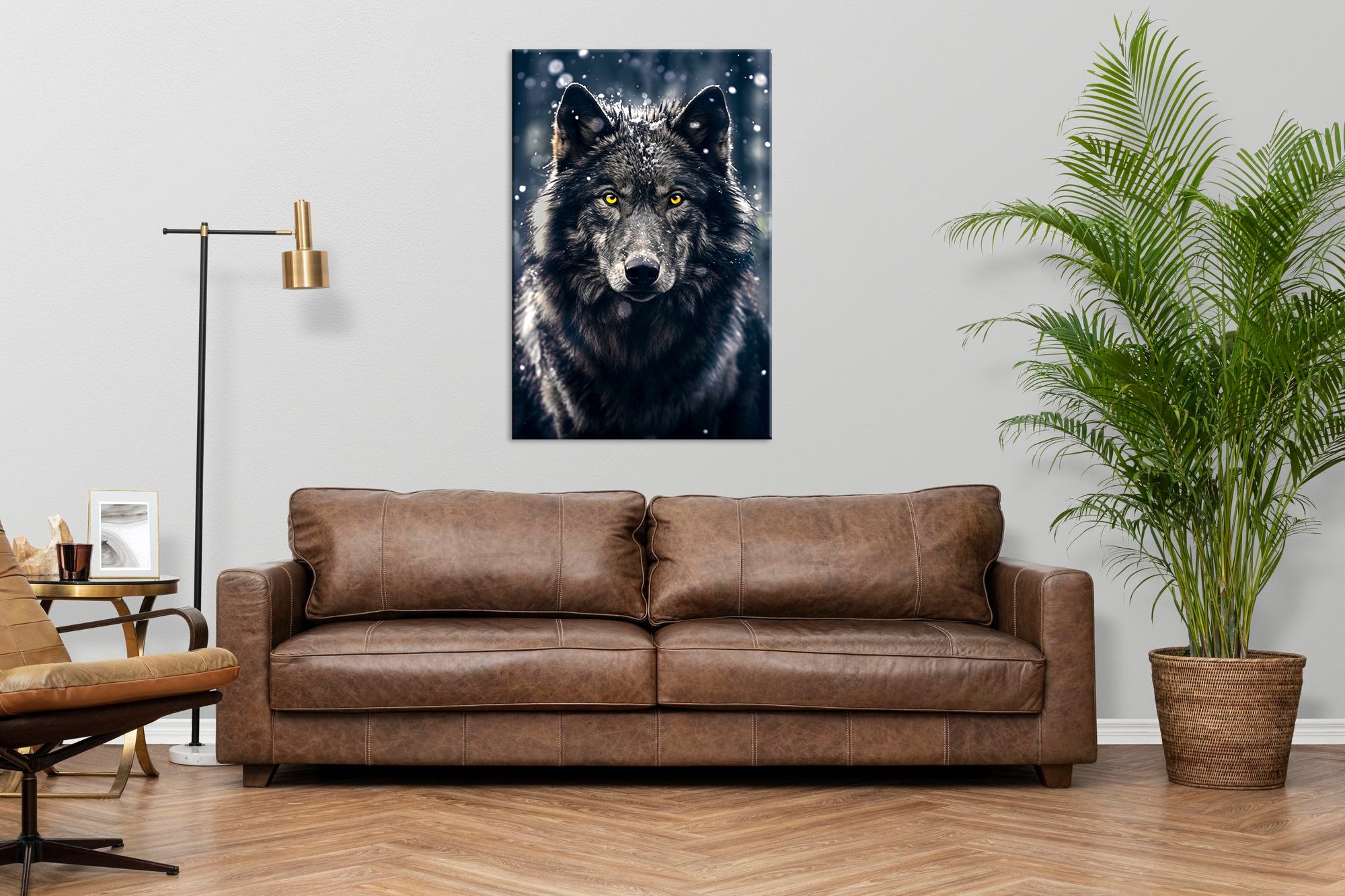 Black Wolf Art Print Wolf Painting Animal Art Contemporary Art Gift for ...