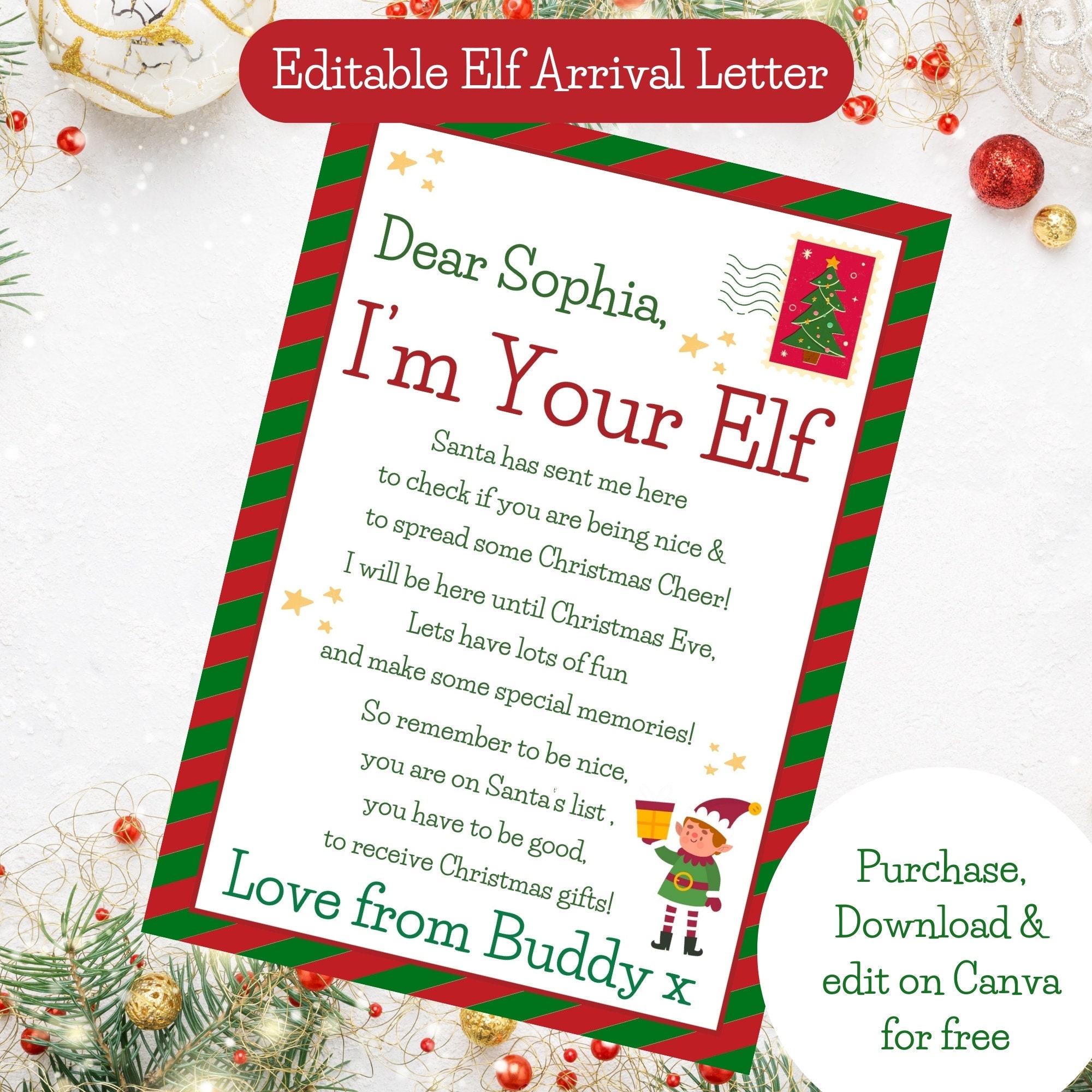 Editable Elf Arrival Letter, Elf Arrival Idea, Goodbye Letter ...