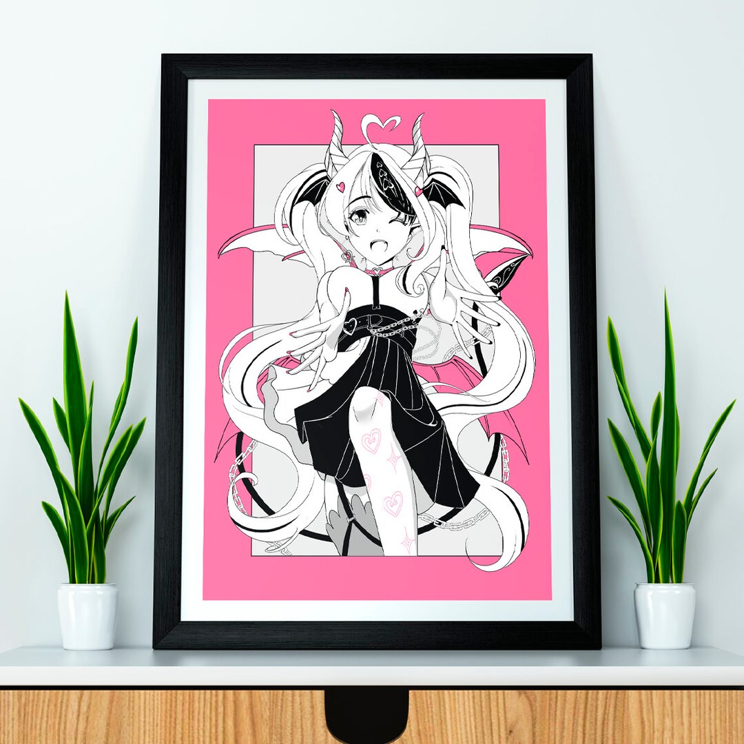 Vshojo Ironmouse Art Print Digital Art Vtuber Illustration Poster Home ...