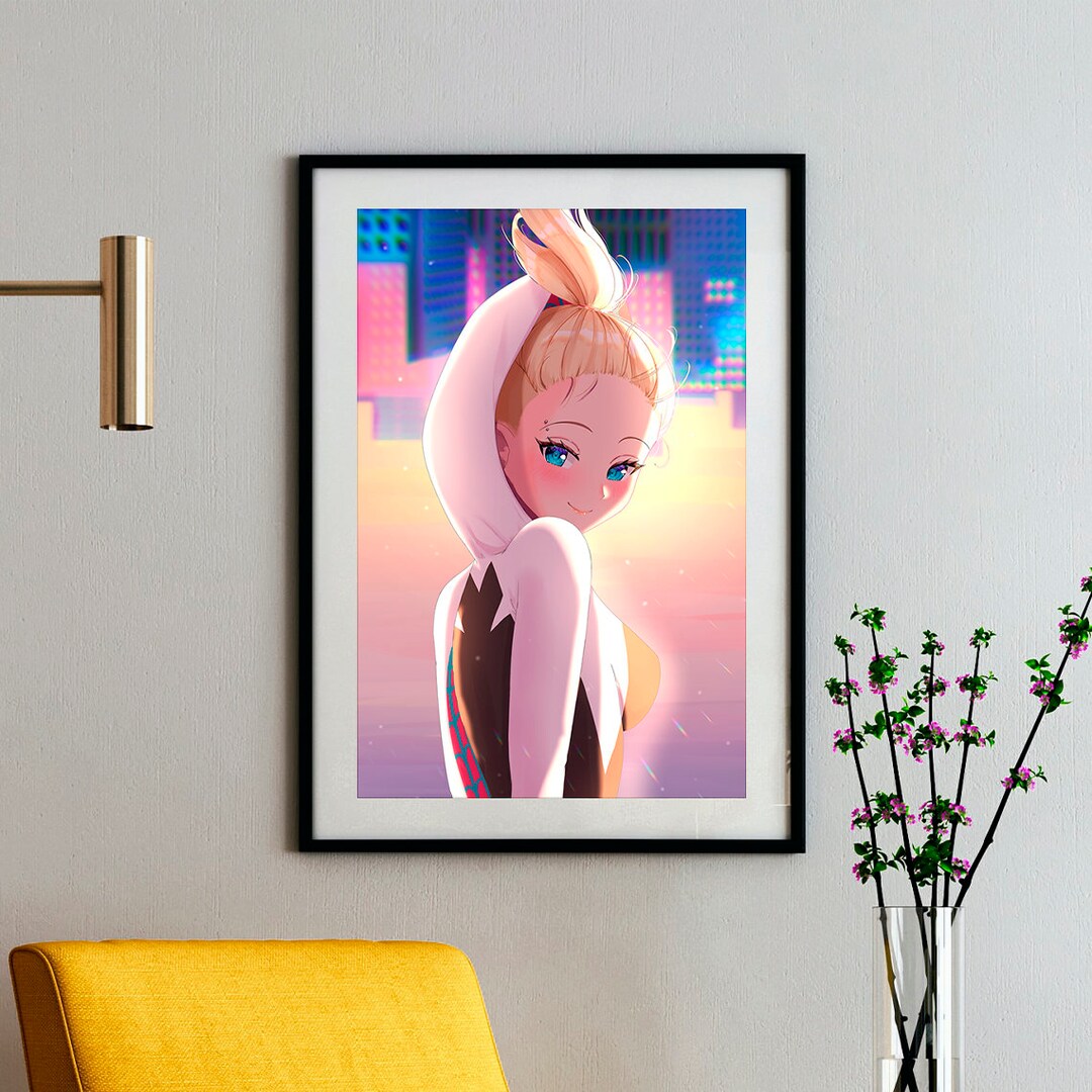 Marvel Spider Gwen Art Print Digital Art Anime Illustration - Etsy
