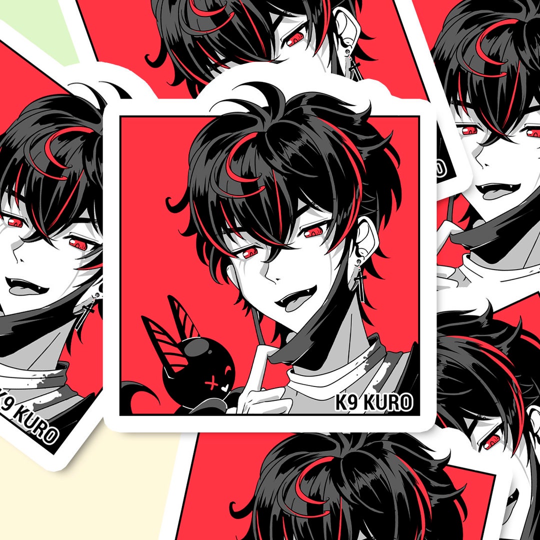 Vshojo K9 Kuro Sticker, Vtuber Stickers, Kiss Cut Stickers 3x3, K9 Kuro Stickers, Stationery ...