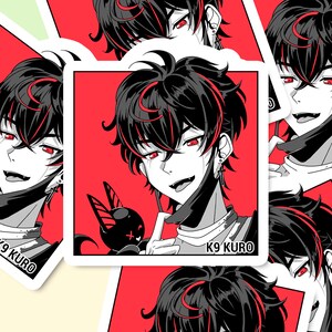 Vshojo K9 Kuro Sticker, Vtuber Stickers, Kiss Cut Stickers 3x3, K9 Kuro ...