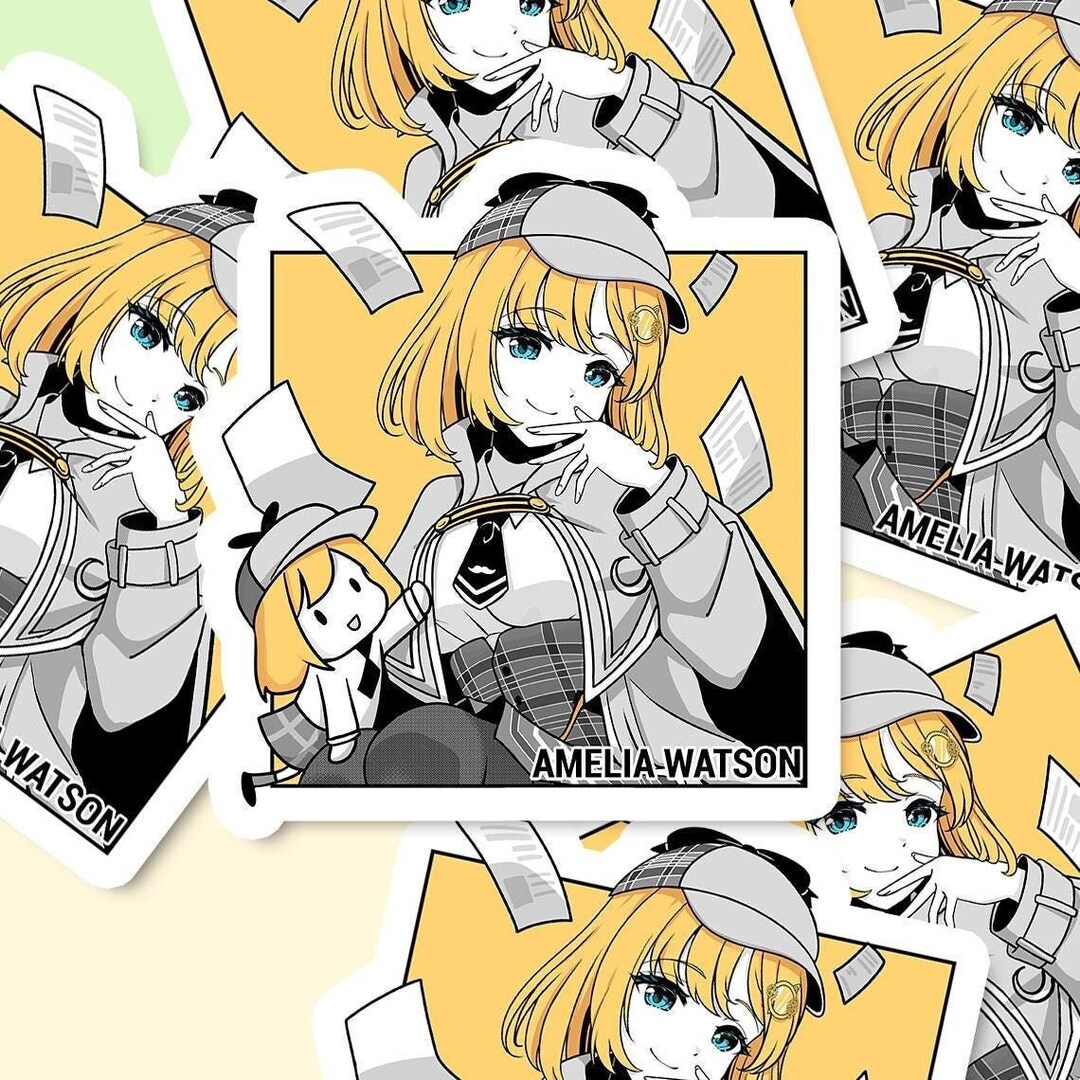 Amelia Watson Stickers Vtuber Stickers Kiss Cut Stickers 3x3 Kawaii ...