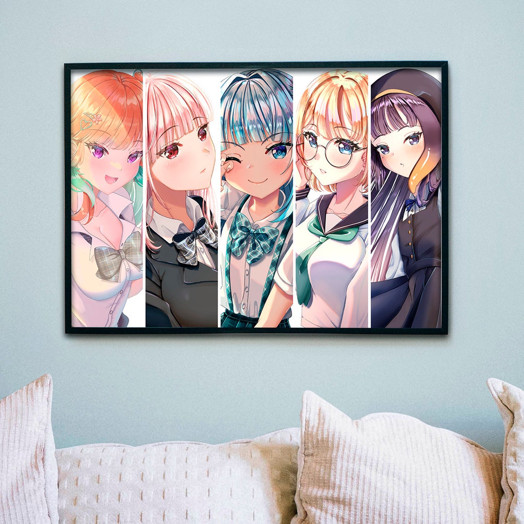 Hololive Myth School Girl Art Print Vtuber Anime Poster - Etsy