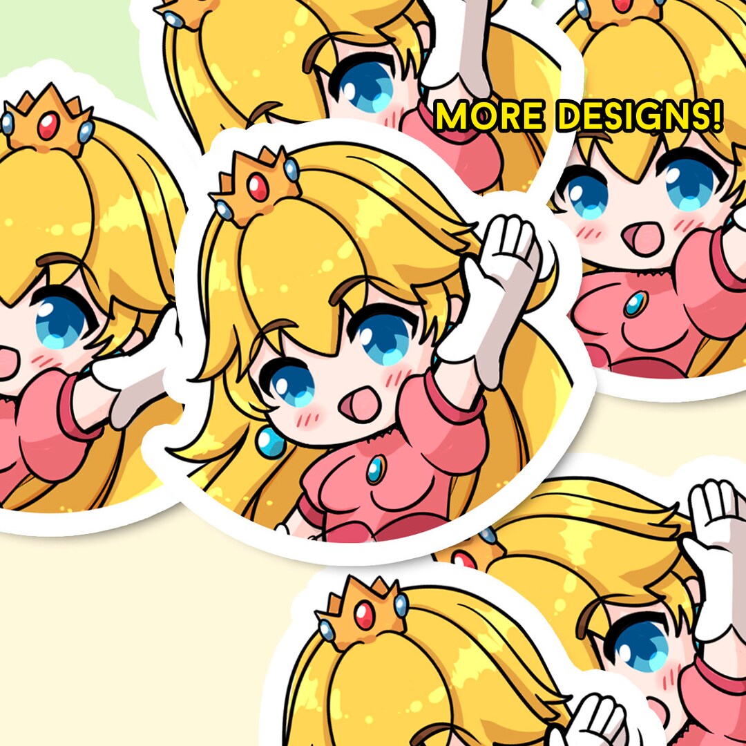 Princess Peach Sticker Chibi Stickers, Kiss Cut Stickers 3x3, Kawaii ...