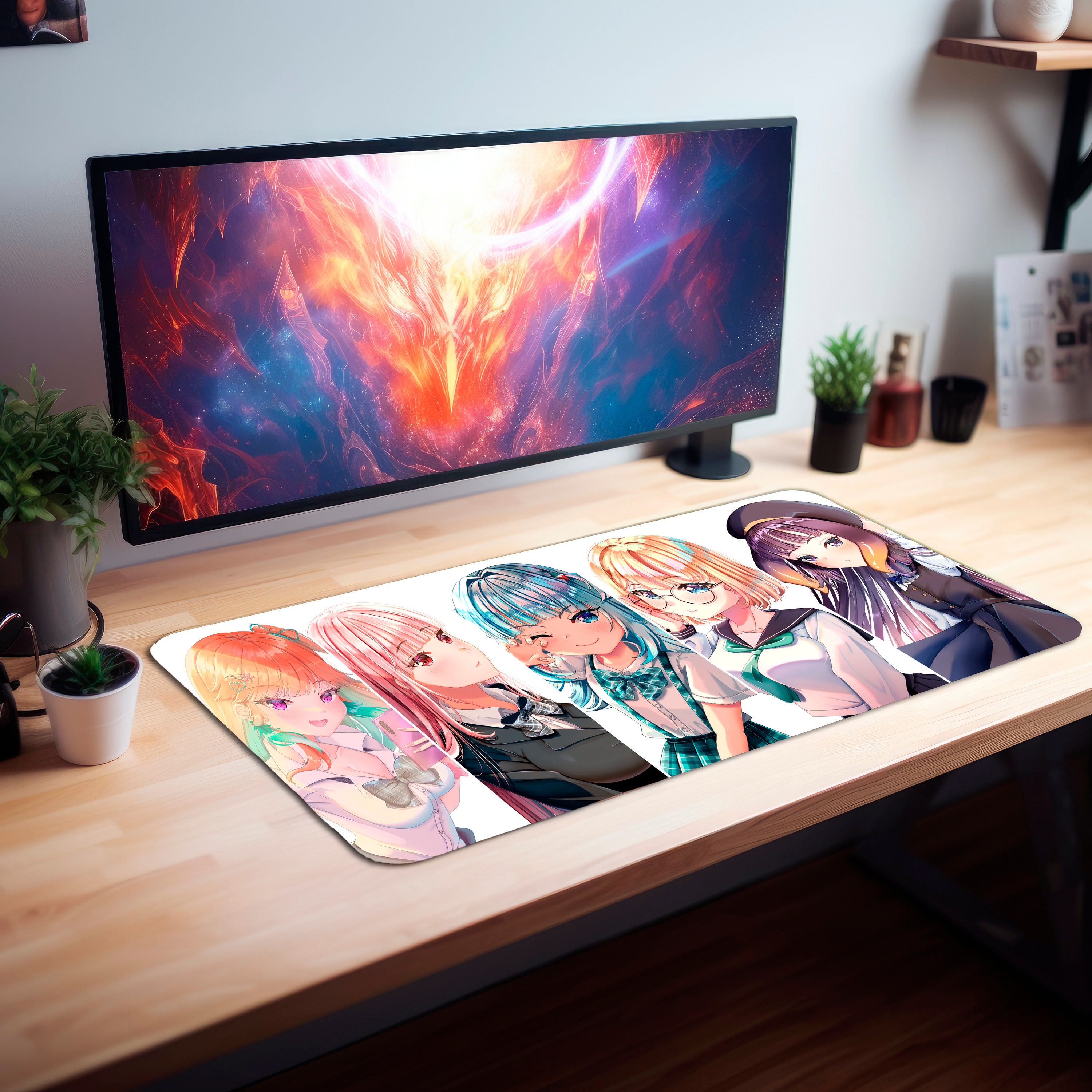 Hololive Myth Deskmat Vtubers Illustration Mousepad XL XXL Gaming Desk Mat Gift for Gamers - Etsy