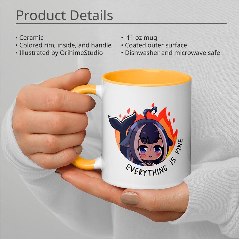 Shylily Mug Everything is Fine Vtuber Cute Mug Vtuber Coffee Cup ...