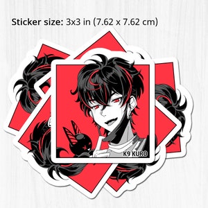 Vshojo K9 Kuro Sticker, Vtuber Stickers, Kiss Cut Stickers 3x3, K9 Kuro ...