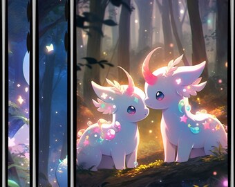 3 Cell Phone Backgrounds - Cute Mythical Creatures Wallpaper Set ...