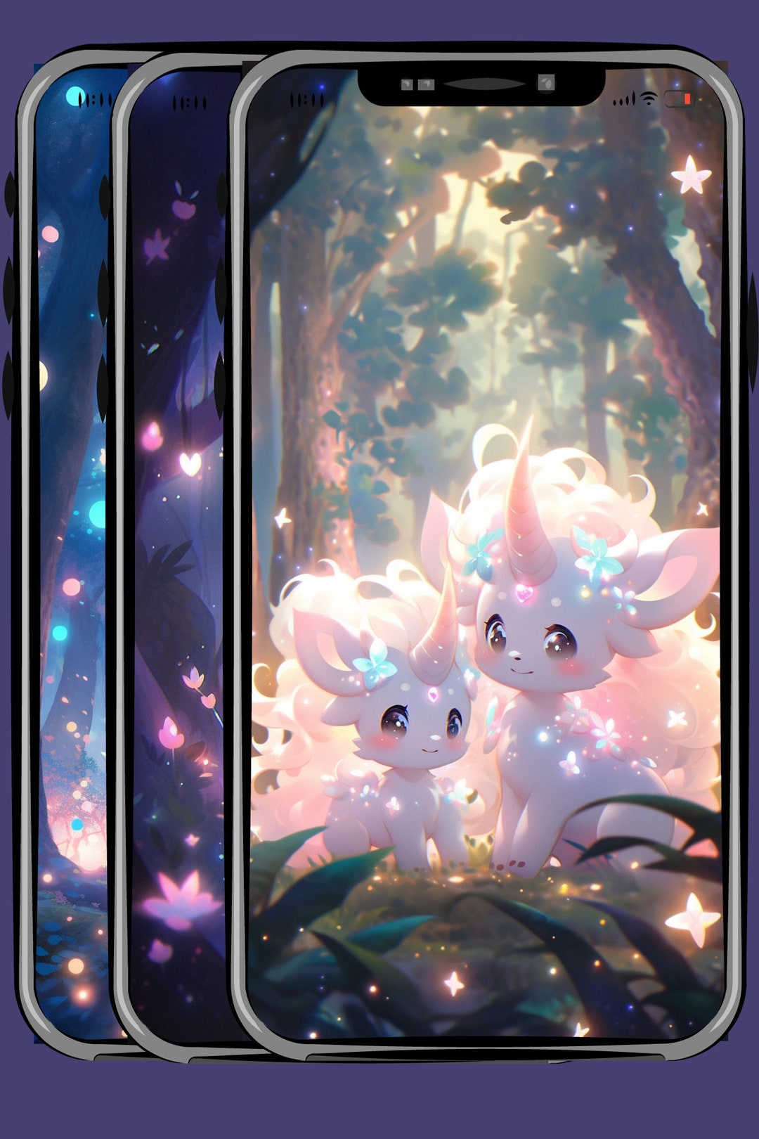 3 Cell Phone Backgrounds - Cute Mythical Creatures Wallpaper Set ...