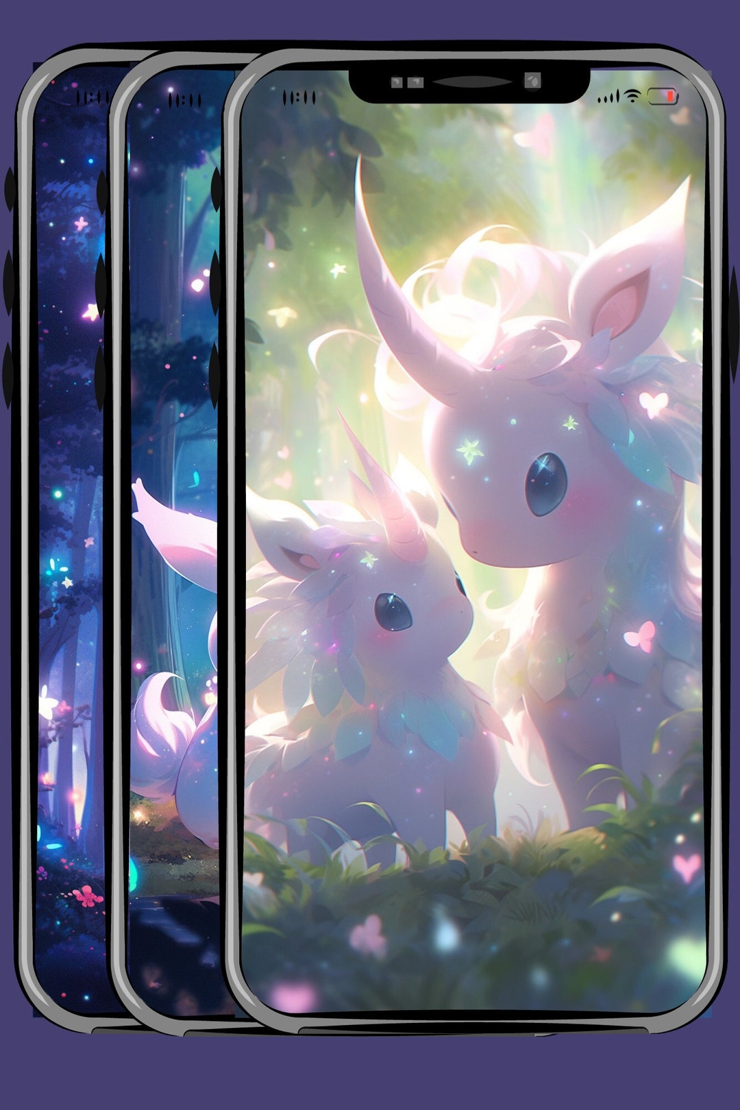 3 Cell Phone Backgrounds - Cute Mythical Creatures Wallpaper Set #2 ...
