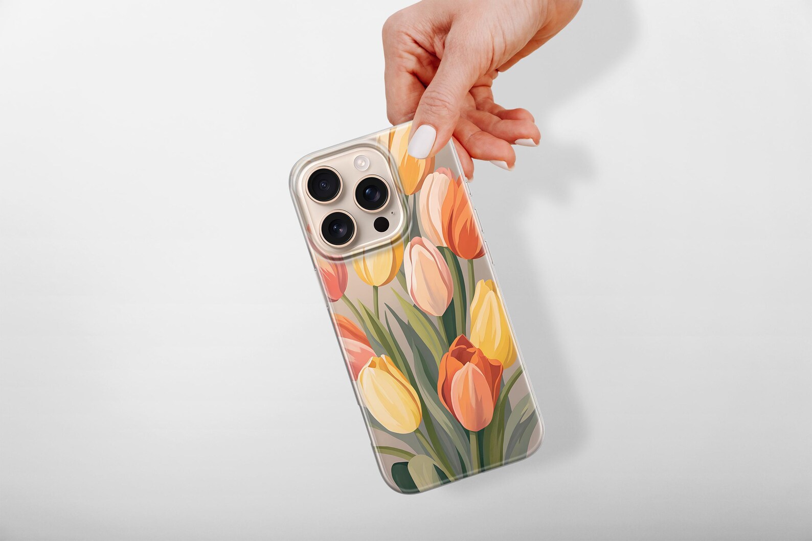 Aesthetic Tulips Phone Case Spring Flower Cover for iPhone 16 Pro Max ...