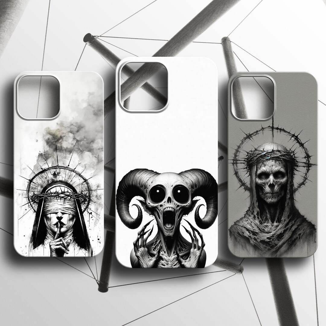 Nightmare Creature Sinister Nun Phone Case Creepy Cover for iPhone 15 ...