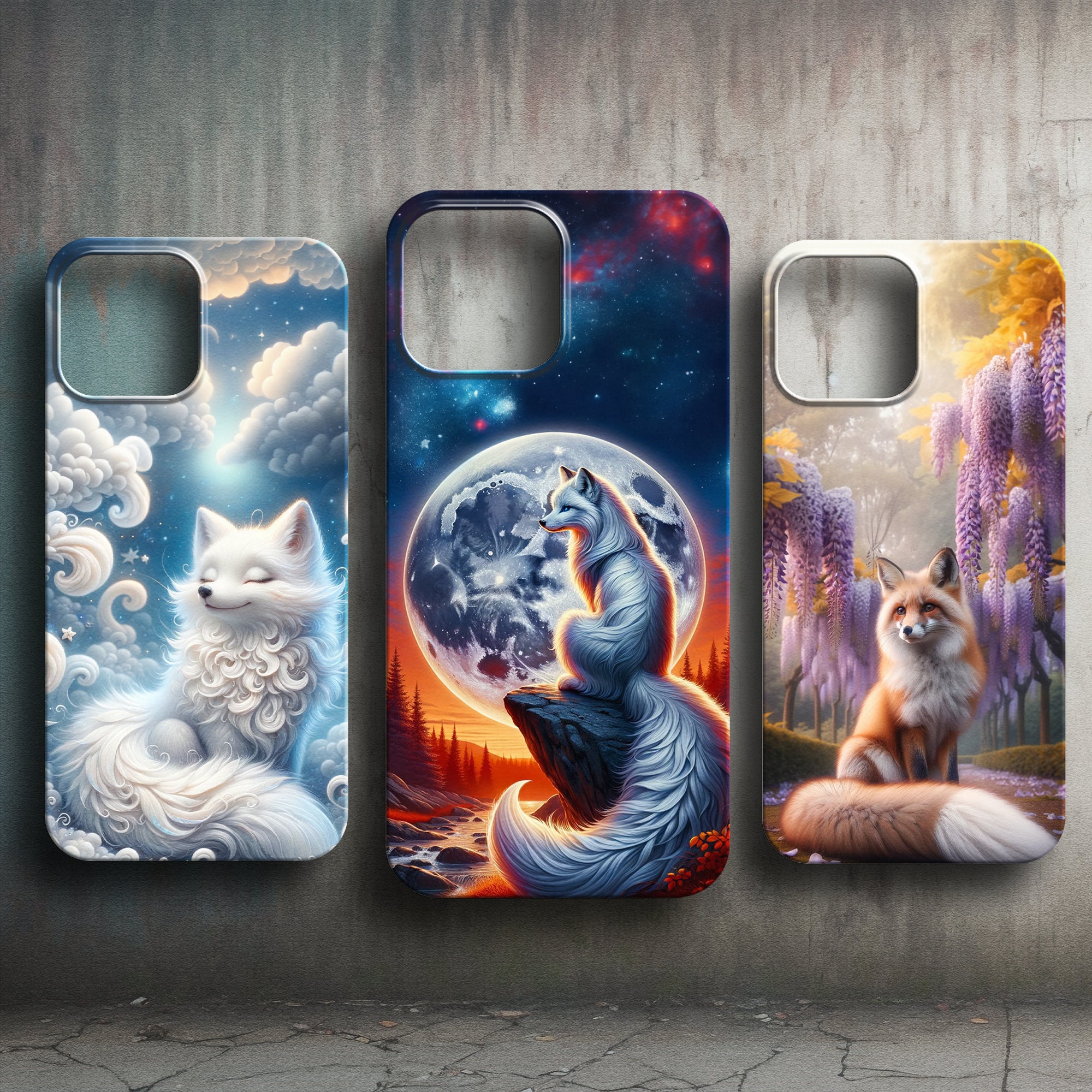 Colorful Forest Fox Case Cover for iPhone 15, 14pro 13, 12, 11, Galaxy ...