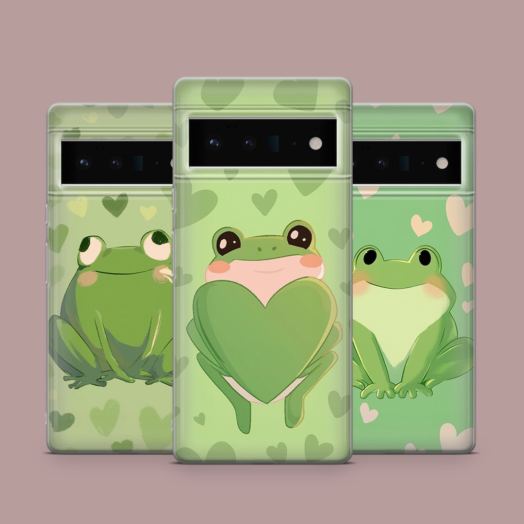 Cartoon Frog Phone Case Cute Hearts Cover for Google Pixel 8, 8pro, 7A ...