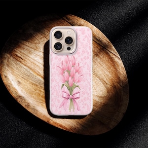 Aesthetic Tulips Phone Case Spring Flower Cover for iPhone 16 Pro Max ...
