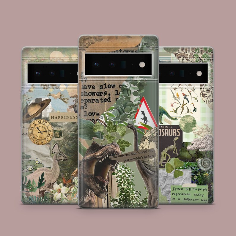 Cool Dinosaur Phone Case T-rex Collage Cover for Google Pixel 8, 8pro ...