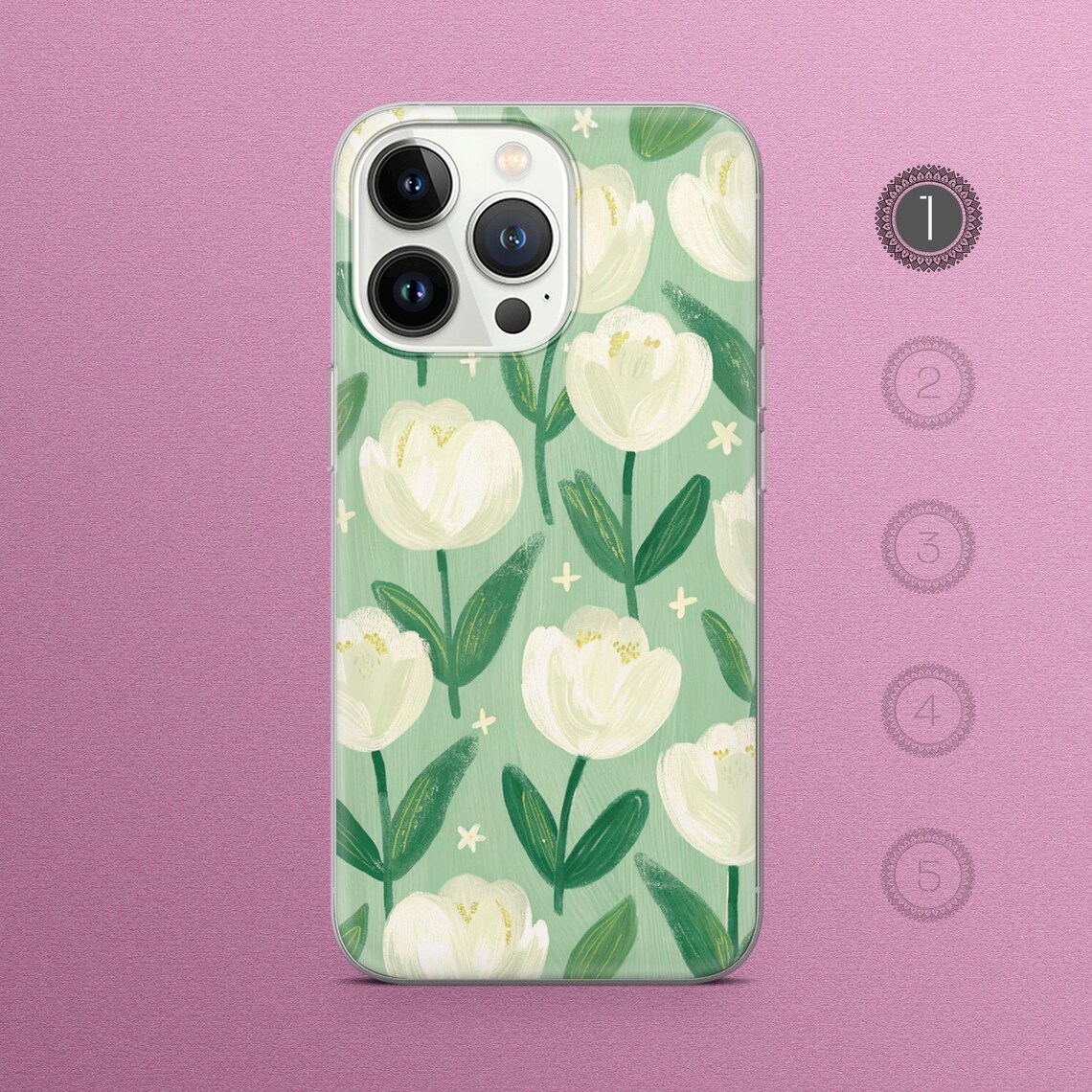 Girly Tulips Phone Case Fresh Look Cover for iPhone 17 Pro Max, 16e, 15 ...