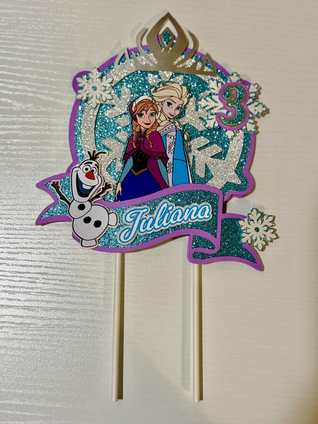 3D Frozen Cake Topper: Personalized Birthday Party Decoration - Etsy