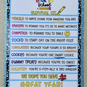 Back to School Survival Kit Card: Gift for Students & Teachers - Etsy