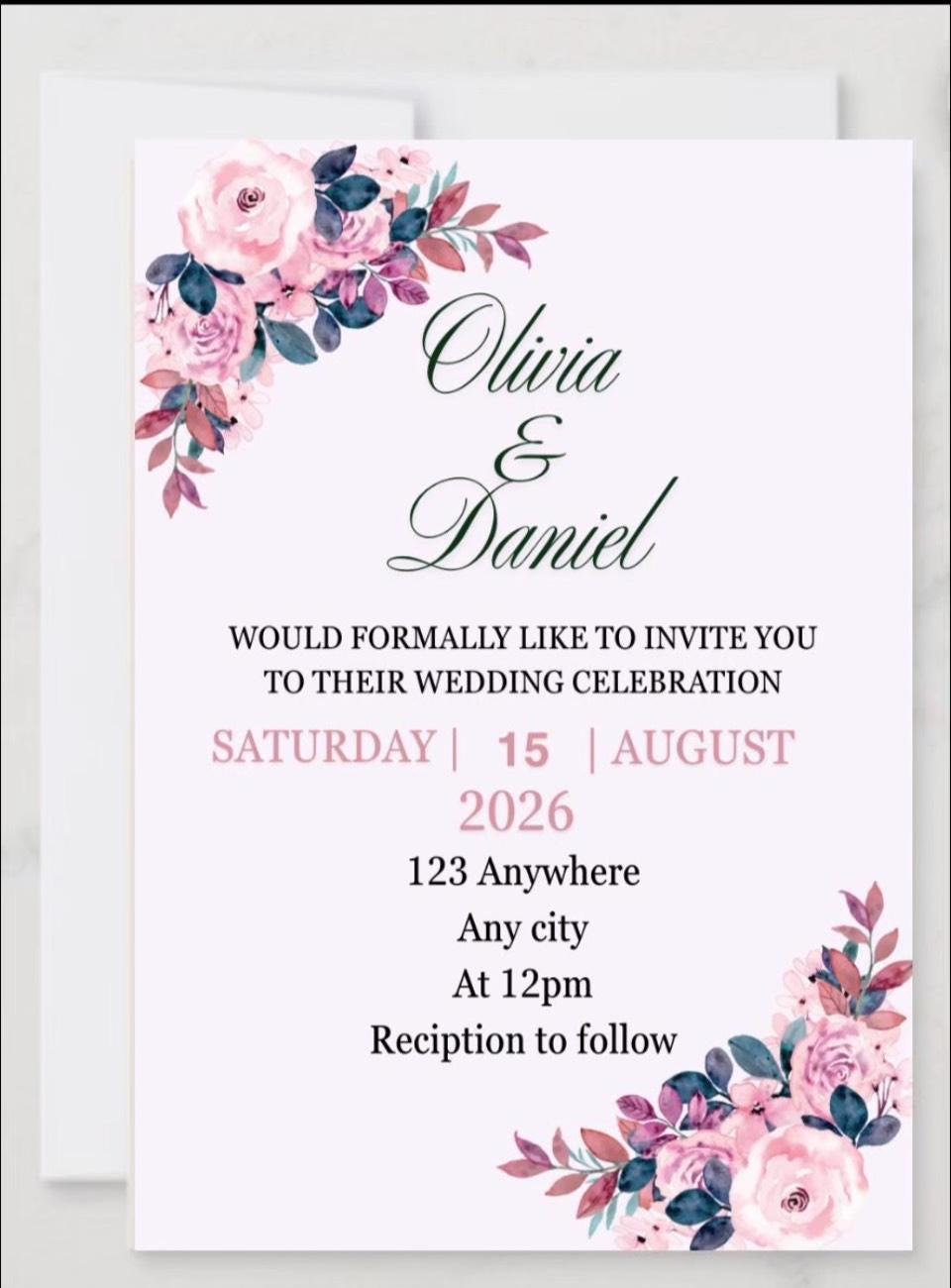 Editable Wedding Invitation - Etsy