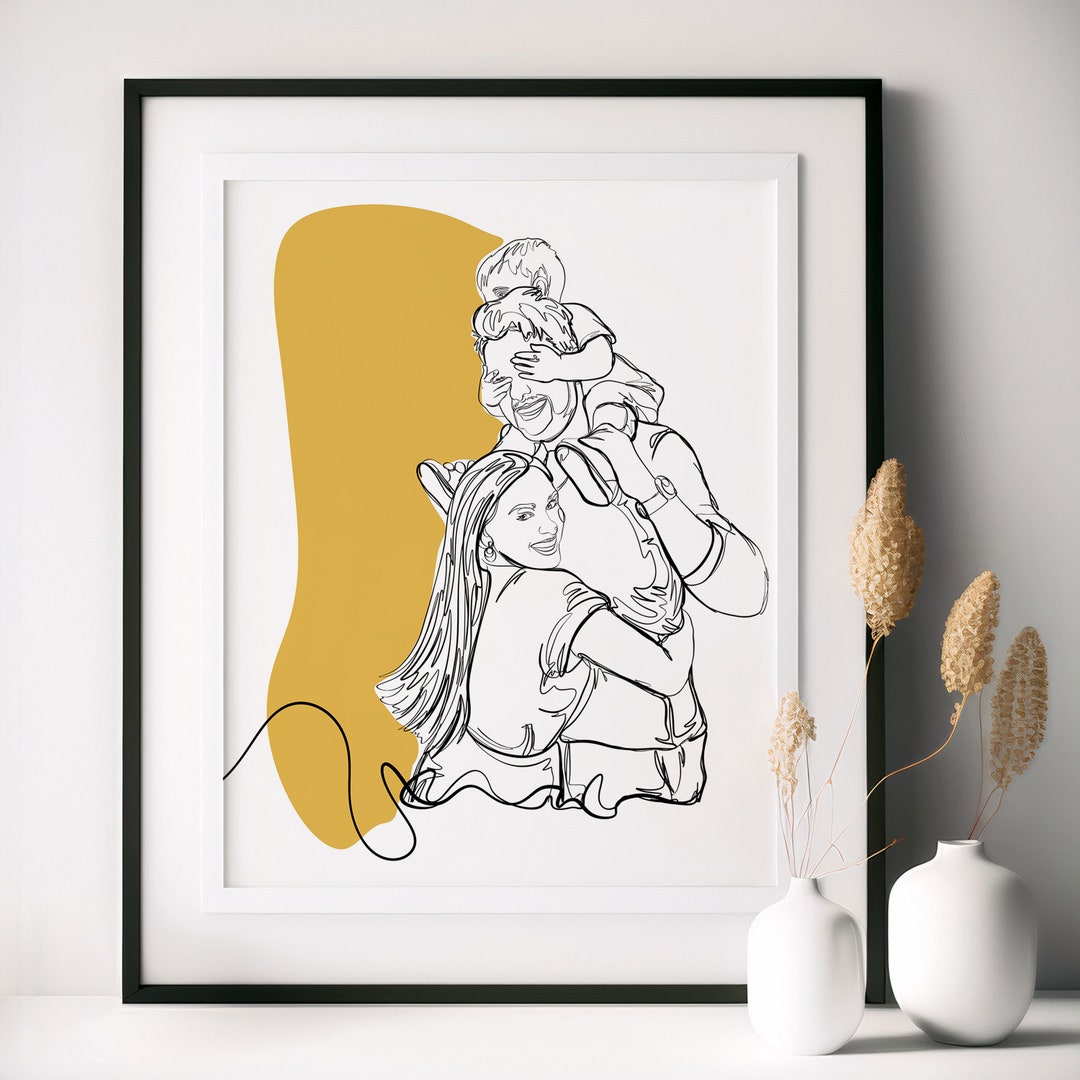 Custom Line Drawing From Photo, Personalized Portrait, Custom Line Art ...
