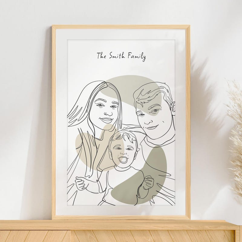 Family Line Drawing - Etsy