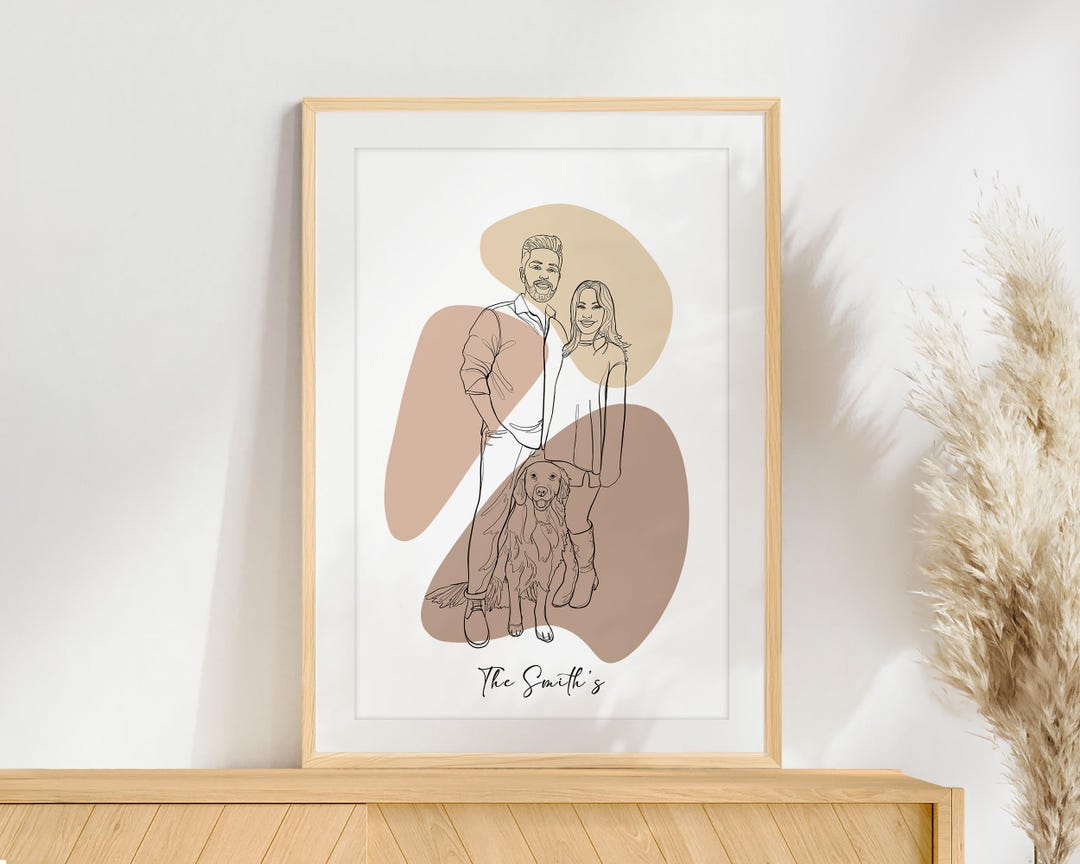 Custom One Line Family Portrait, Personalized Drawing From Photo - Etsy