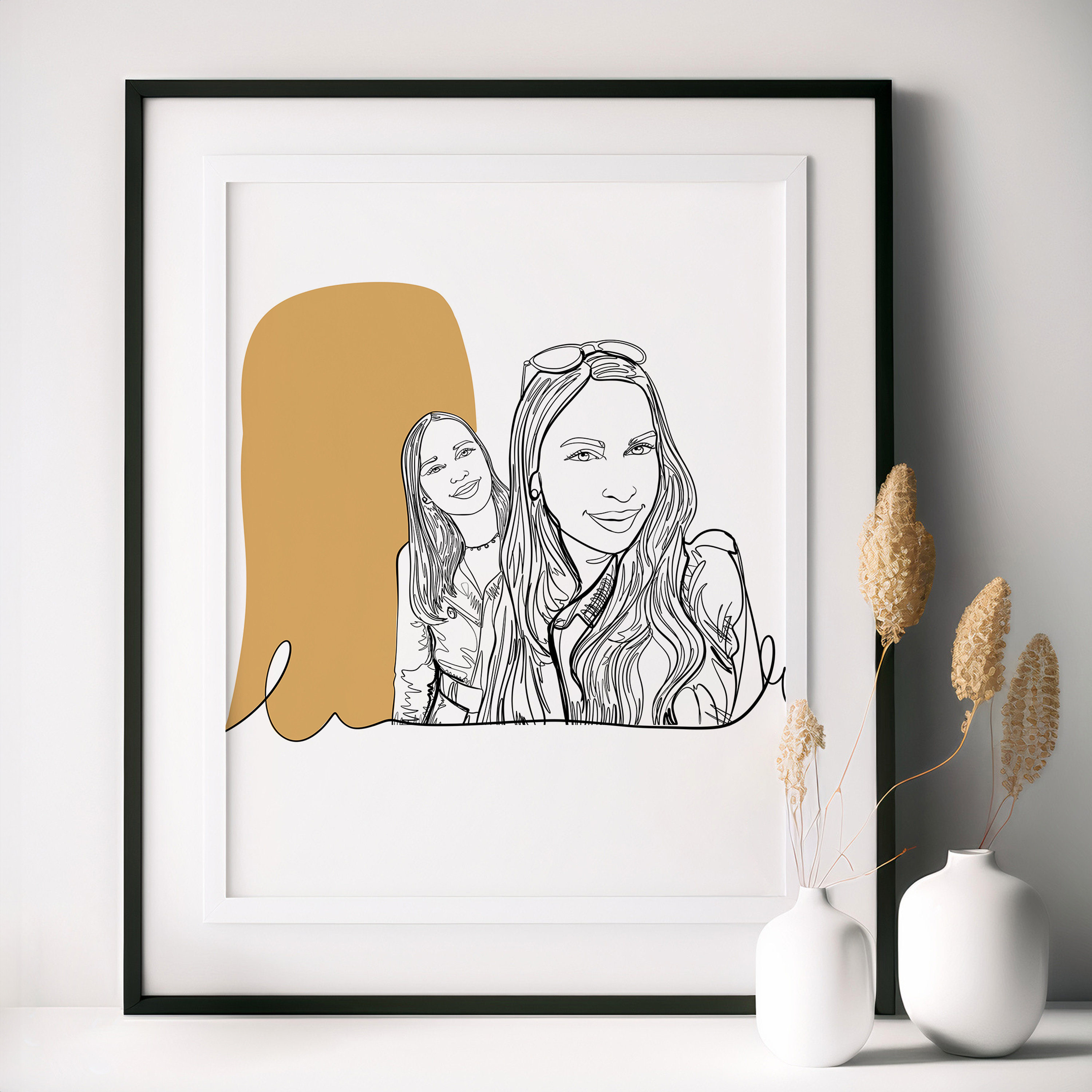 Custom Line Drawing From Photo - Best Friend Portrait - Last Minute ...