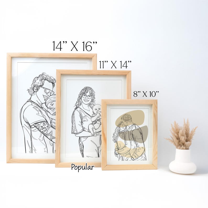 Custom Family Line Drawing, Personalized Father's Day Gift - Etsy