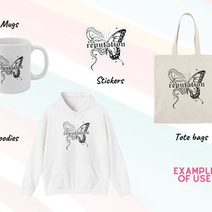 Taylor Swift Reputation Snake Png Svg, Reputation Merch, Swiftie Gift ...