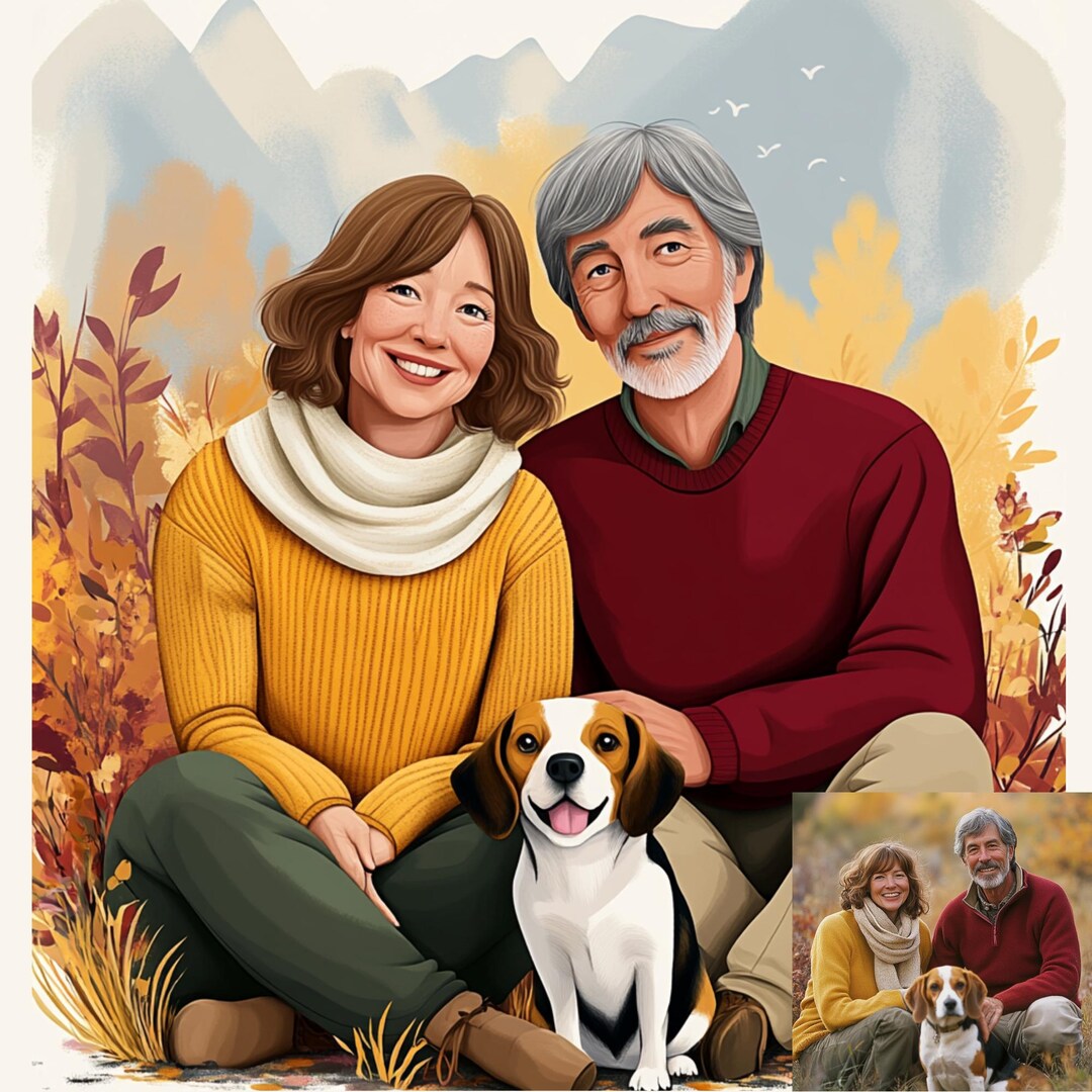 Custom Cartoon Portrait,story Book Art Inspired Portrait,personalized ...