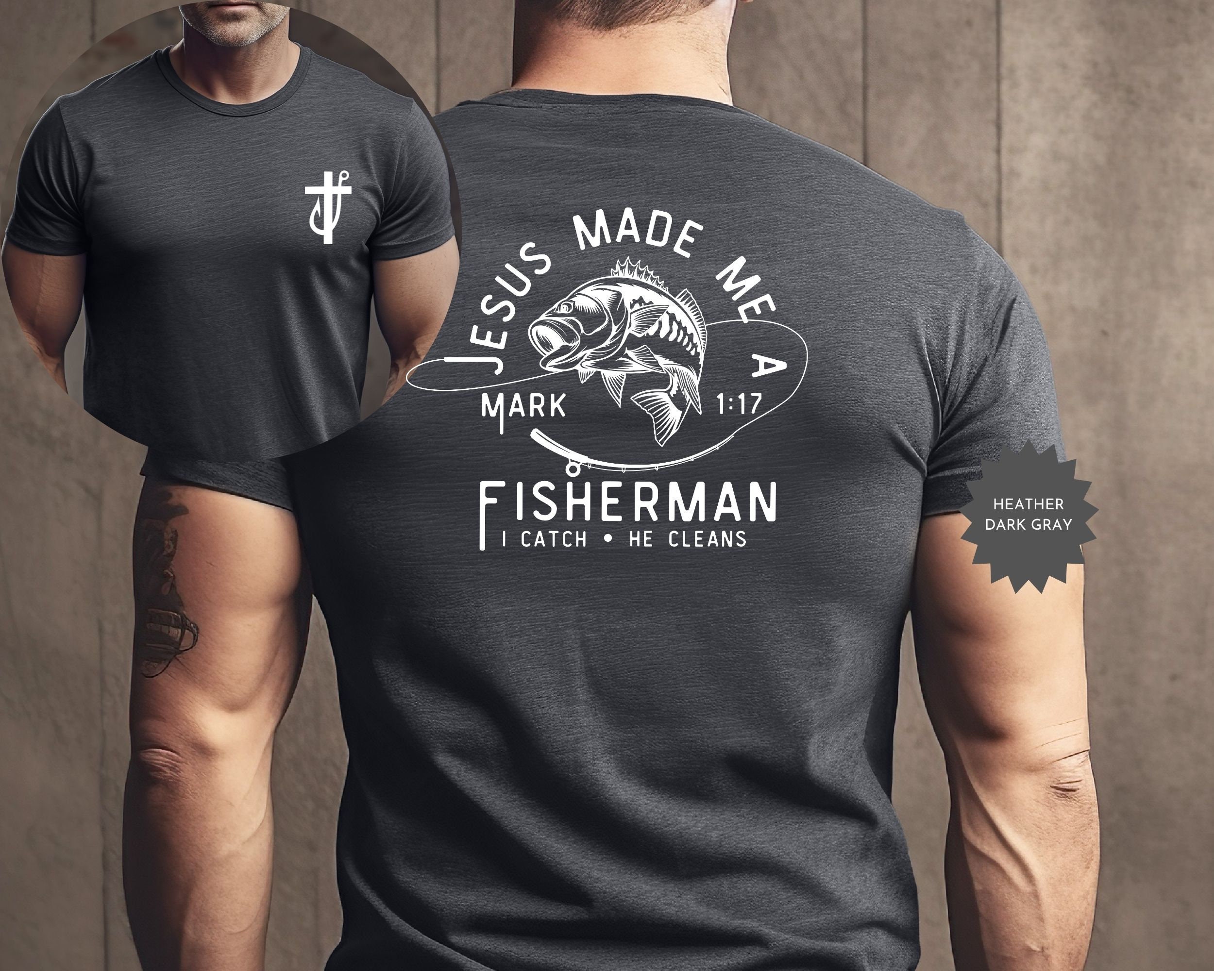 Christian Shirts for Men Christian T Shirts Fisher of Men Christian Tshirts Gift for Men ...