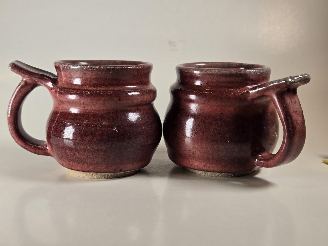 Pair of Stacking Mugs With Thumb Rest. - Etsy