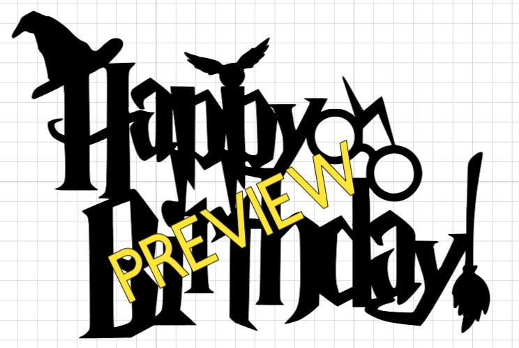 Happy Birthday Potter Wizard Witch Harry Cake Topper SVG File Digital ...