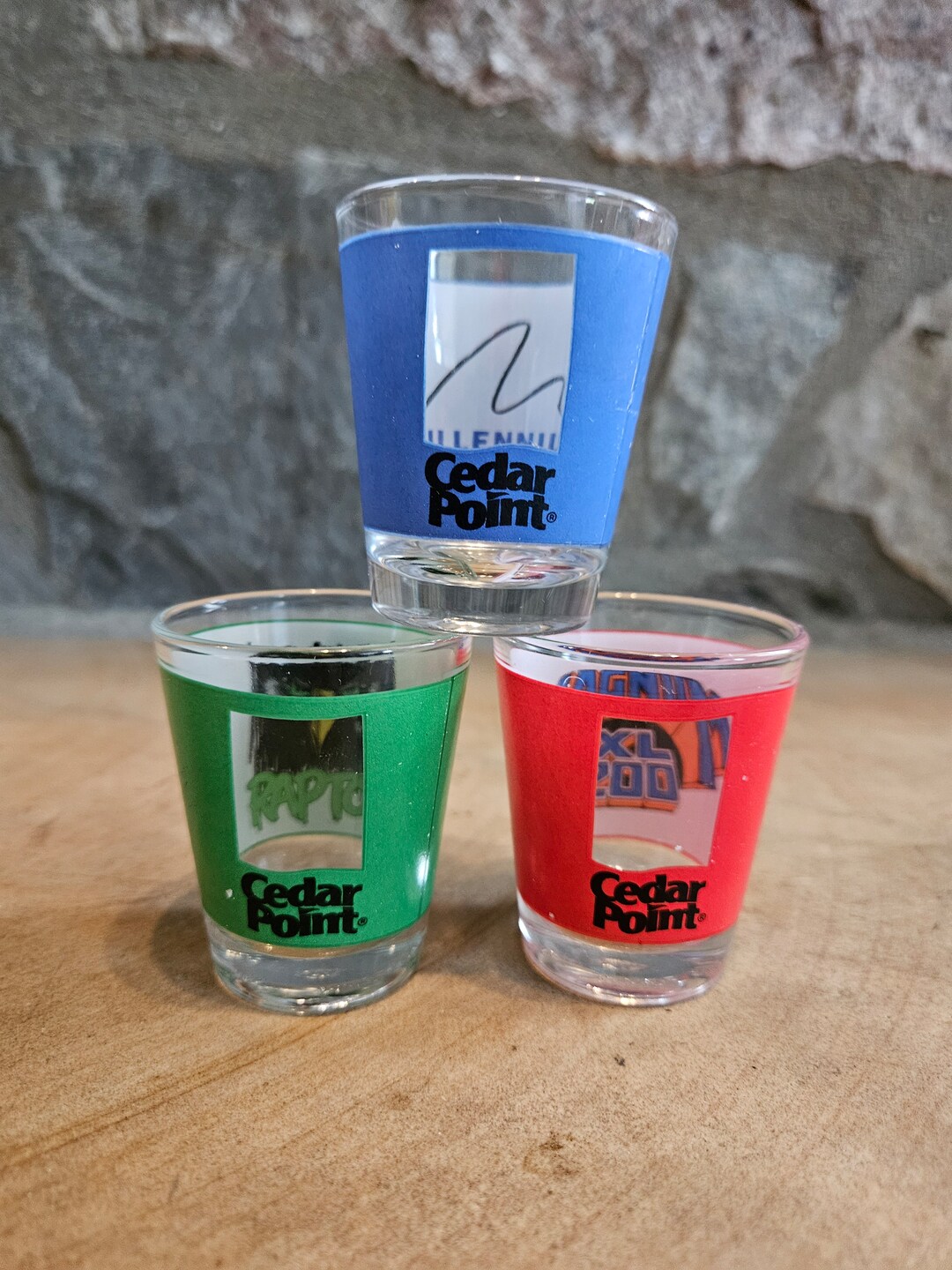 Cedar Point Shot Glasses (3) - Millennium Force - Magnum XL 200 ...