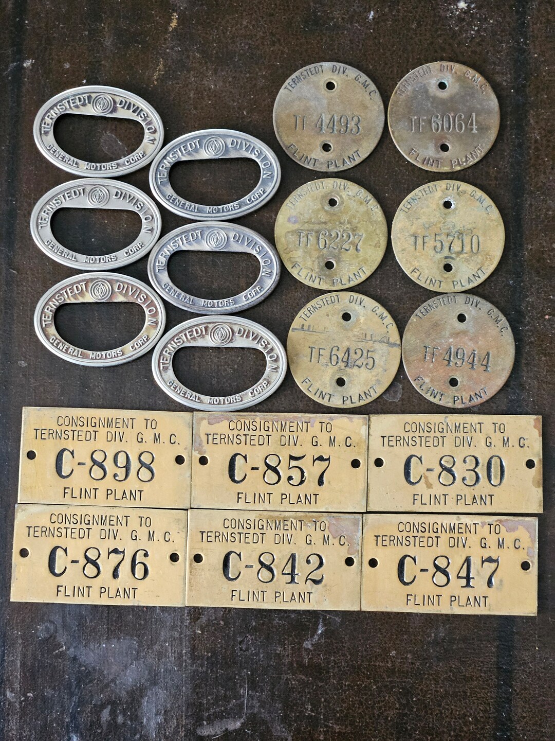 Vintage G.M.C. Tool Tags (10) and Badges (5) From Ternstedt Division in ...
