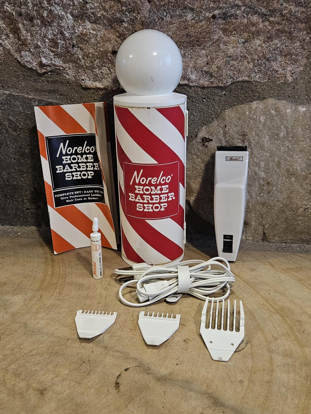 Vintage 60's NORELCO Home Barber Shop Case Kit Barber Poll Clean - Etsy