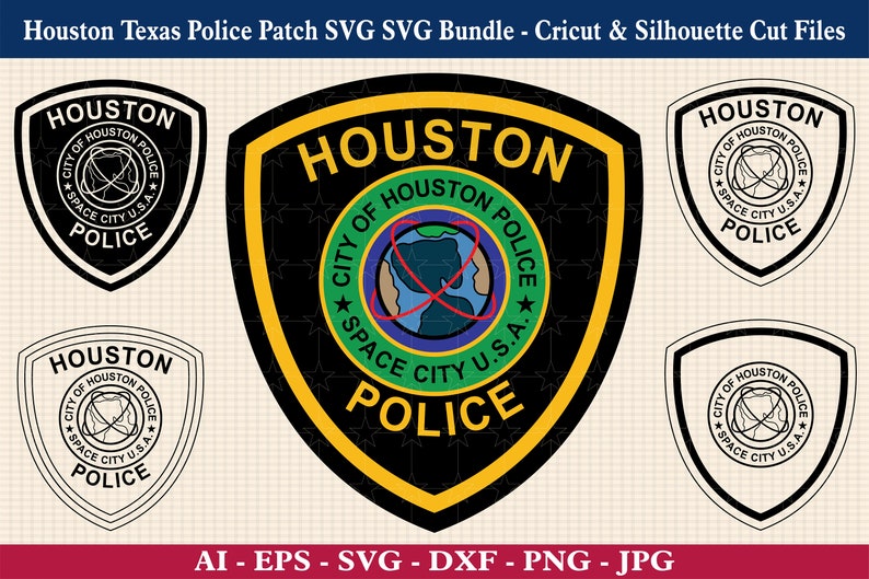 Houston Texas Police Patch SVG Bundle, Houston Police Badge Vector ...