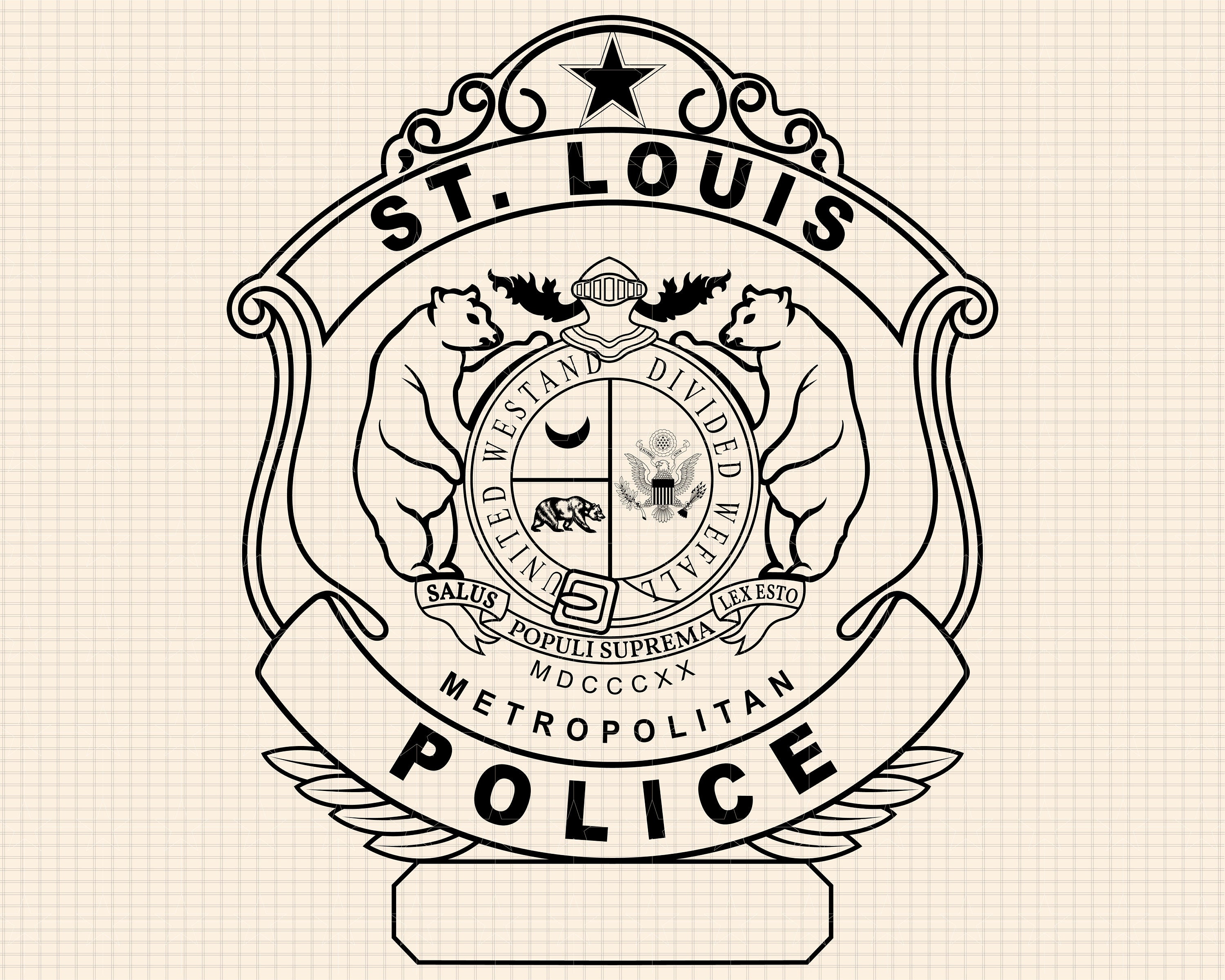 St Louis Missouri Police Department Badge SVG Bundle, SLMPD Officer ...