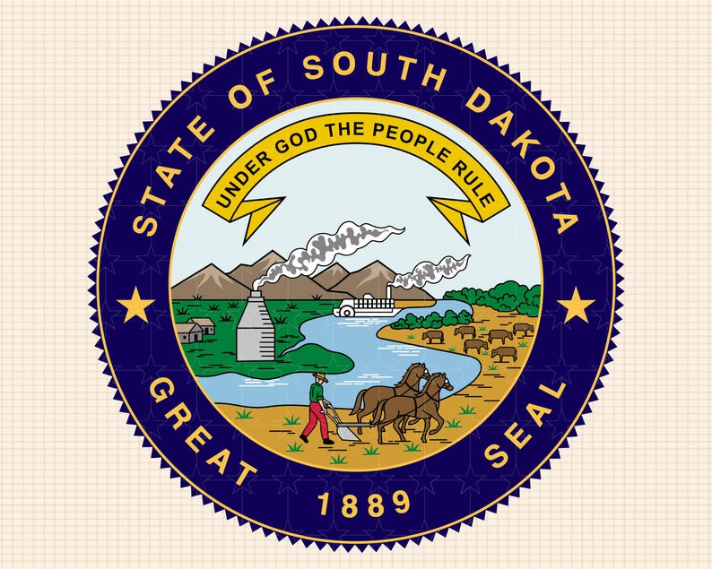 The State Seal of South Dakota SVG Bundle, Seal of South Dakota Vector ...