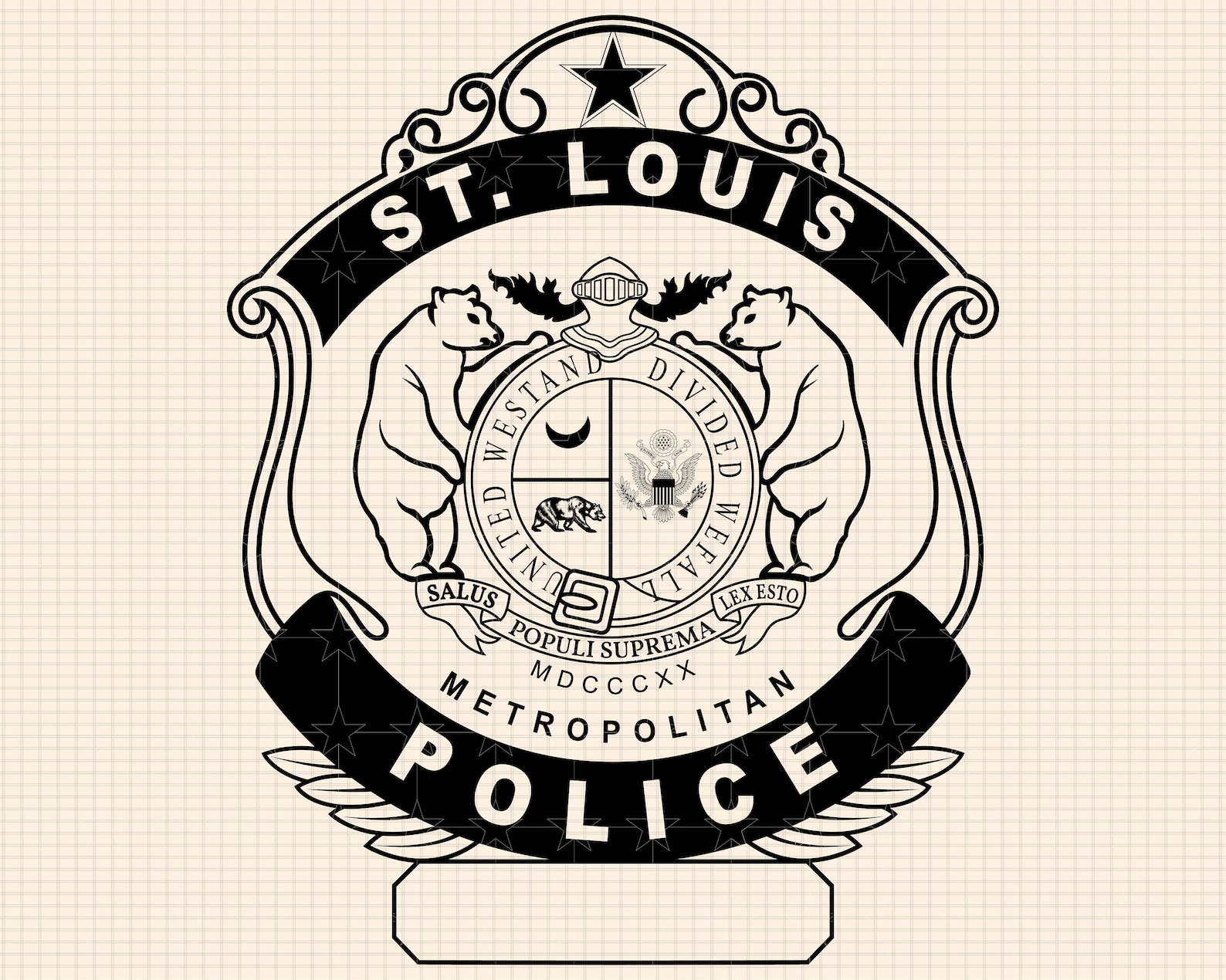 St Louis Missouri Police Department Badge SVG Bundle, SLMPD Officer ...