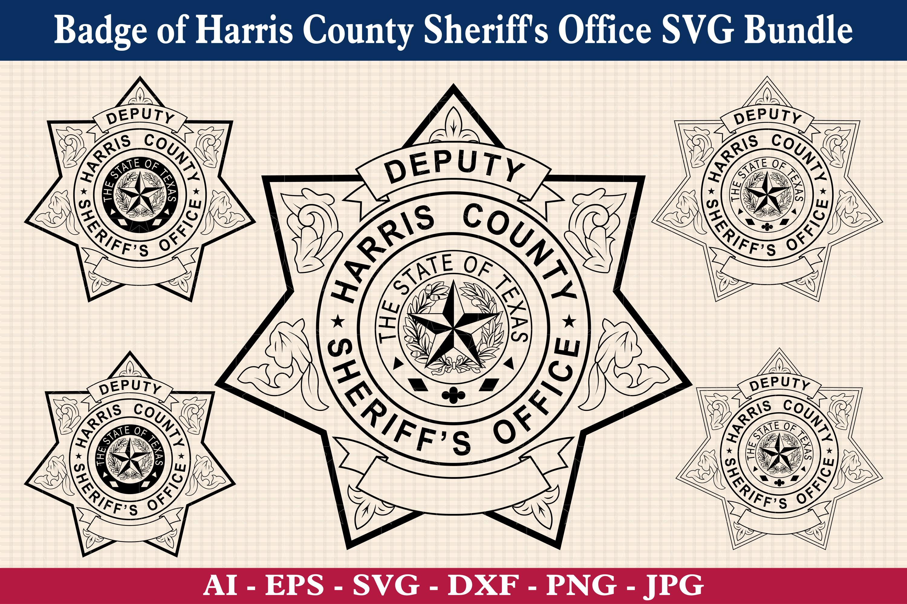Badge of Harris County Sheriff's Office SVG Bundle, TX Harris County ...