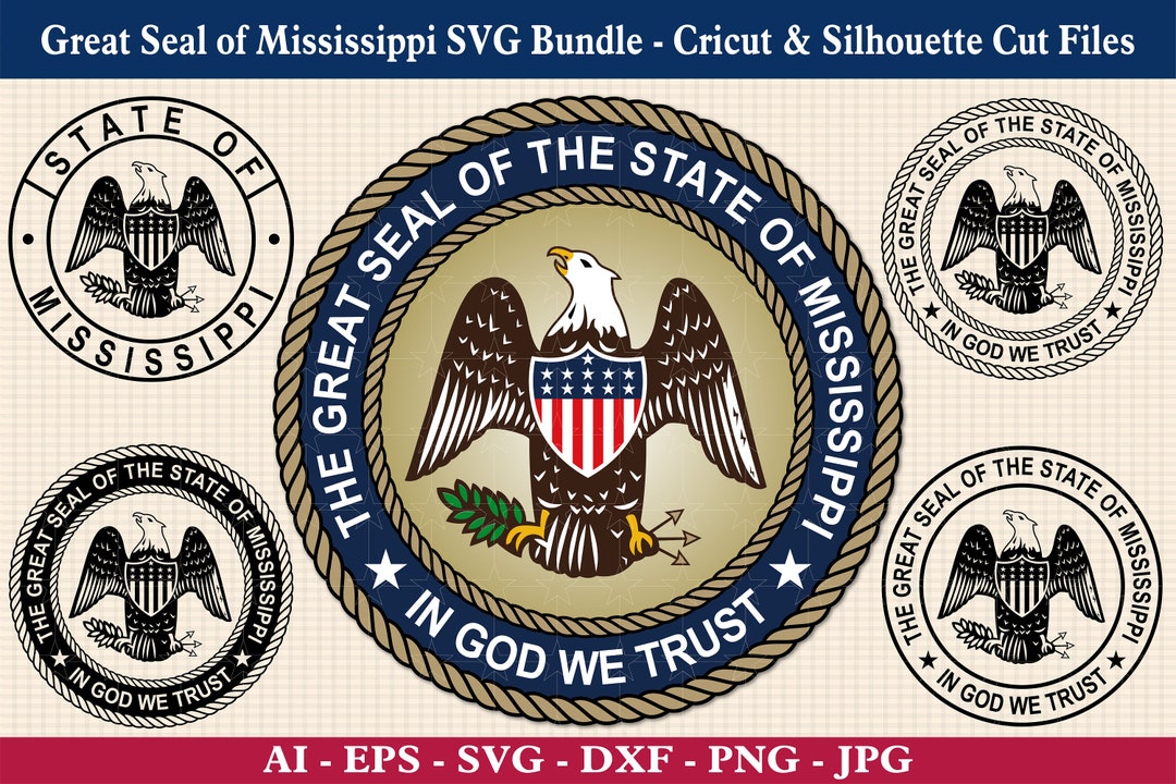 Mississippi State Seal SVG Bundle, Great Seal of Mississippi PNG Bundle ...