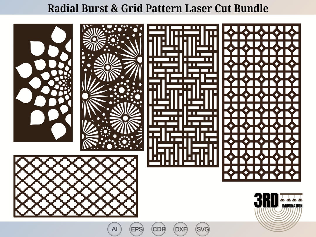 Modern Surface Texture CNC Panel SVG Dxf Eps AI Cdr | Radial Burst ...