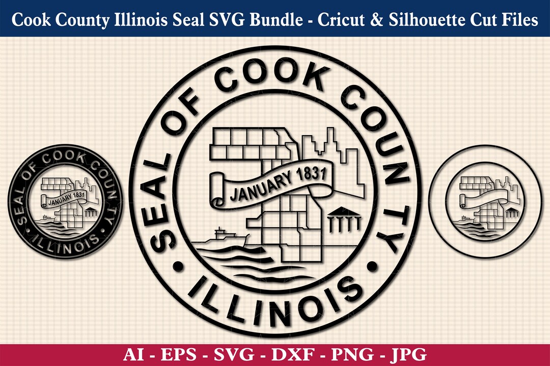 Cook County Illinois Seal SVG Bundle, Seal of Cook County Svg, Cook IL ...