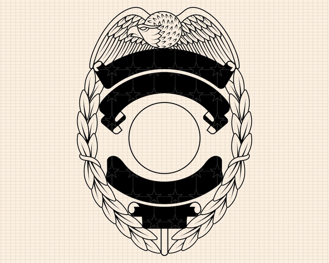 Police Badge Blank Template SVG, Eagle Trooper Vector (cut Files) - Etsy