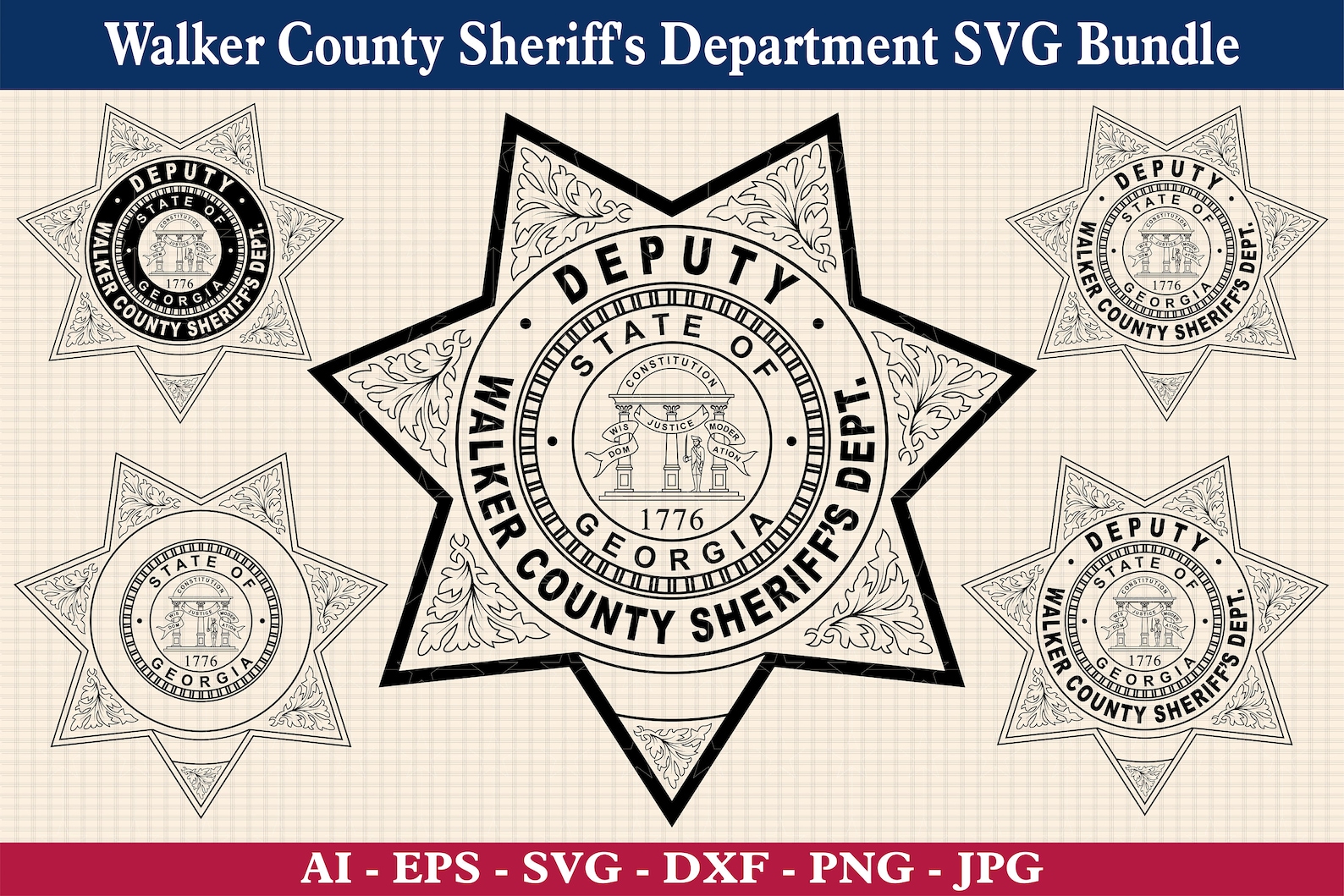 Walker County Sheriff Badge SVG Bundle, Georgia Seal (cut File) - Etsy