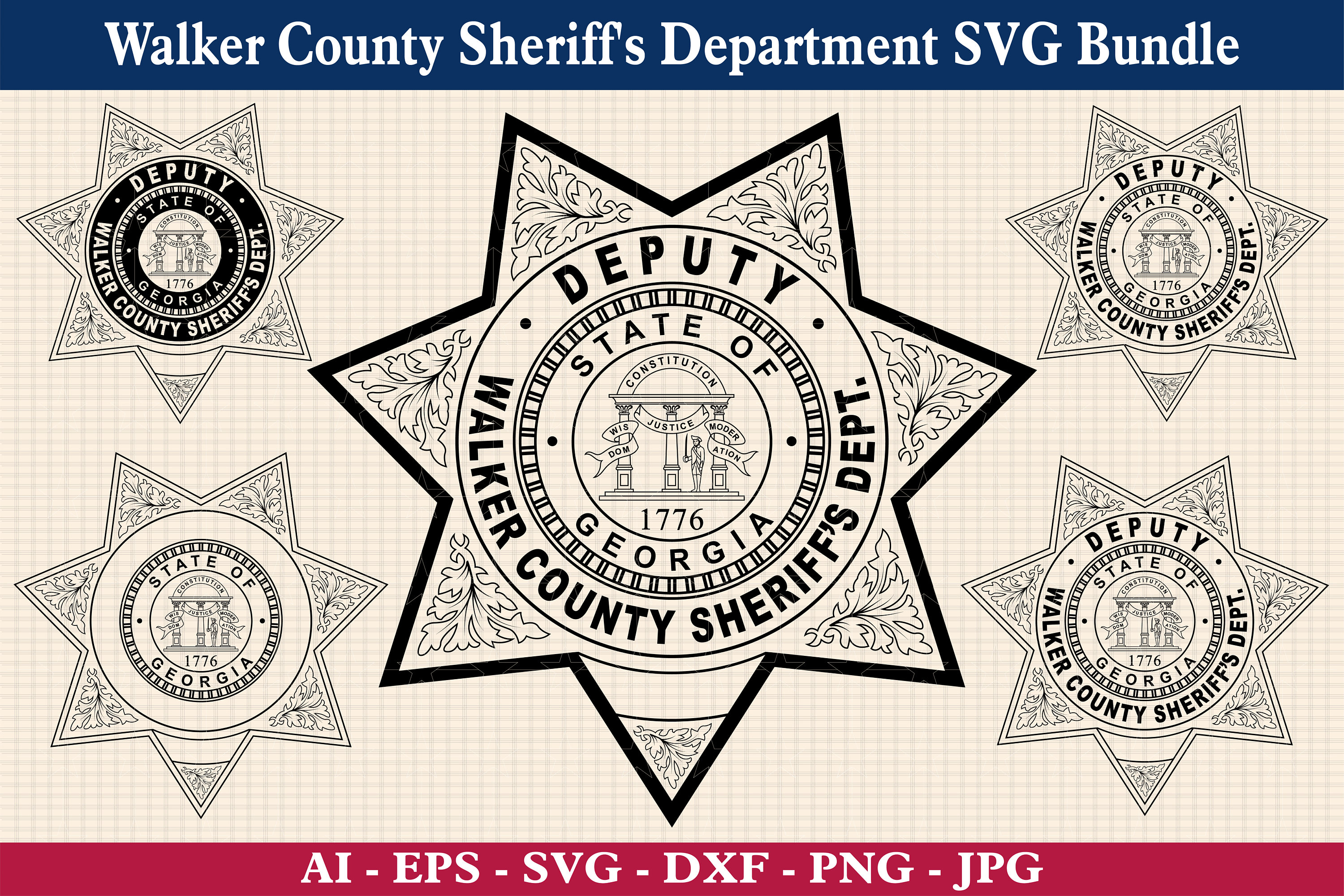 Walker County Sheriff Badge SVG Bundle, Georgia Seal (cut File) - Etsy
