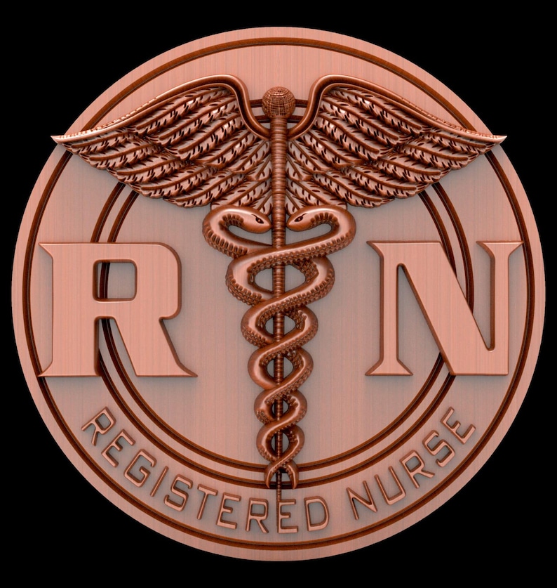 Registered Nurse Logo 3D Model, Caduceus Symbol Stl File, Nurse 3D STL ...